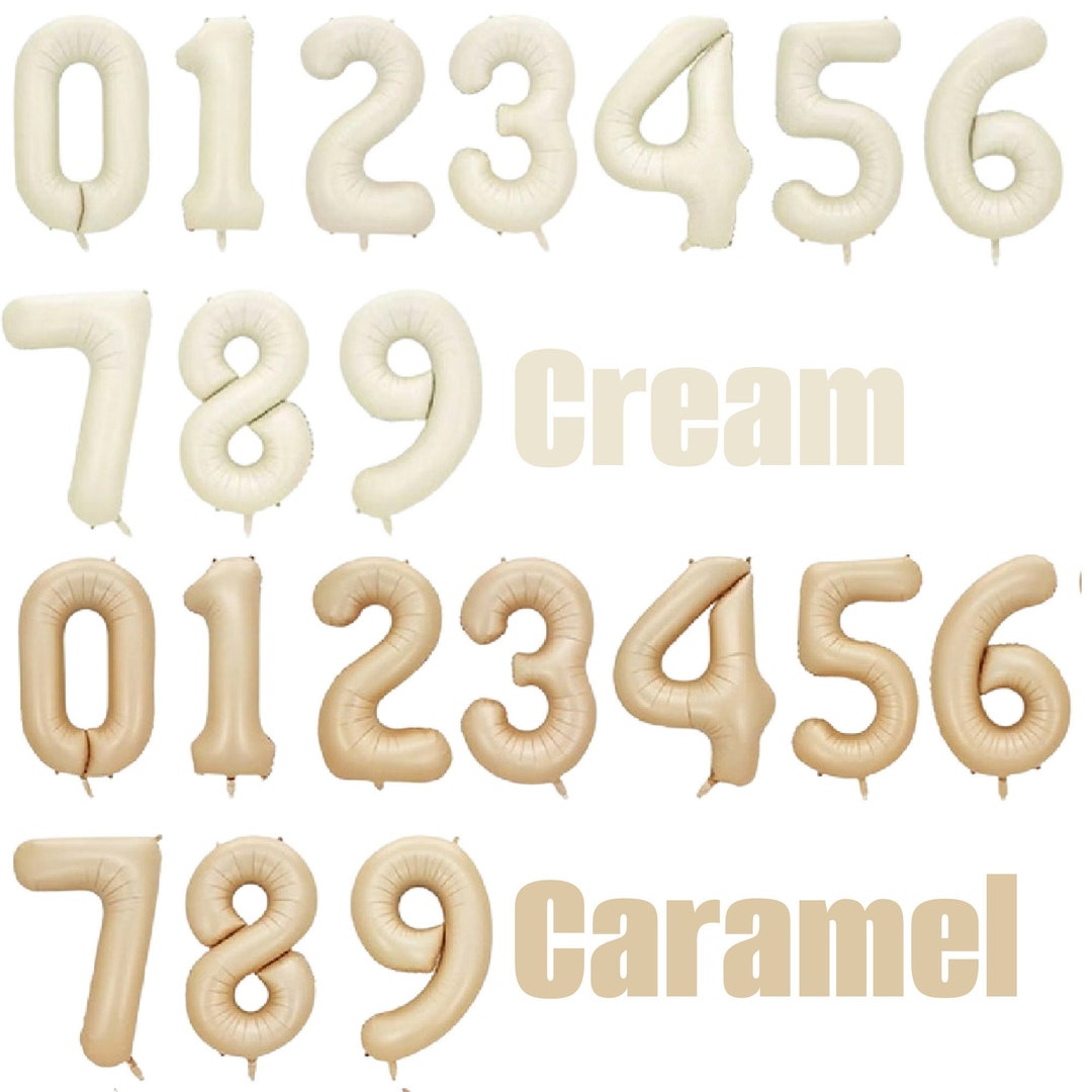 GAINT Cream Number Balloons Helium Foil Age Balloons Birthday Event Age ...