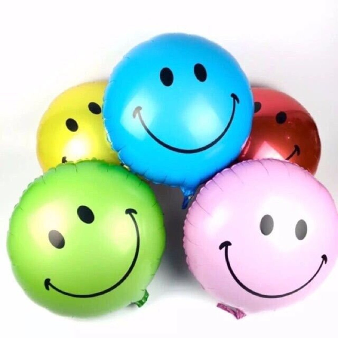 18" Smiley Foil Balloons Round Smile Playground Baby Shower Toys ...