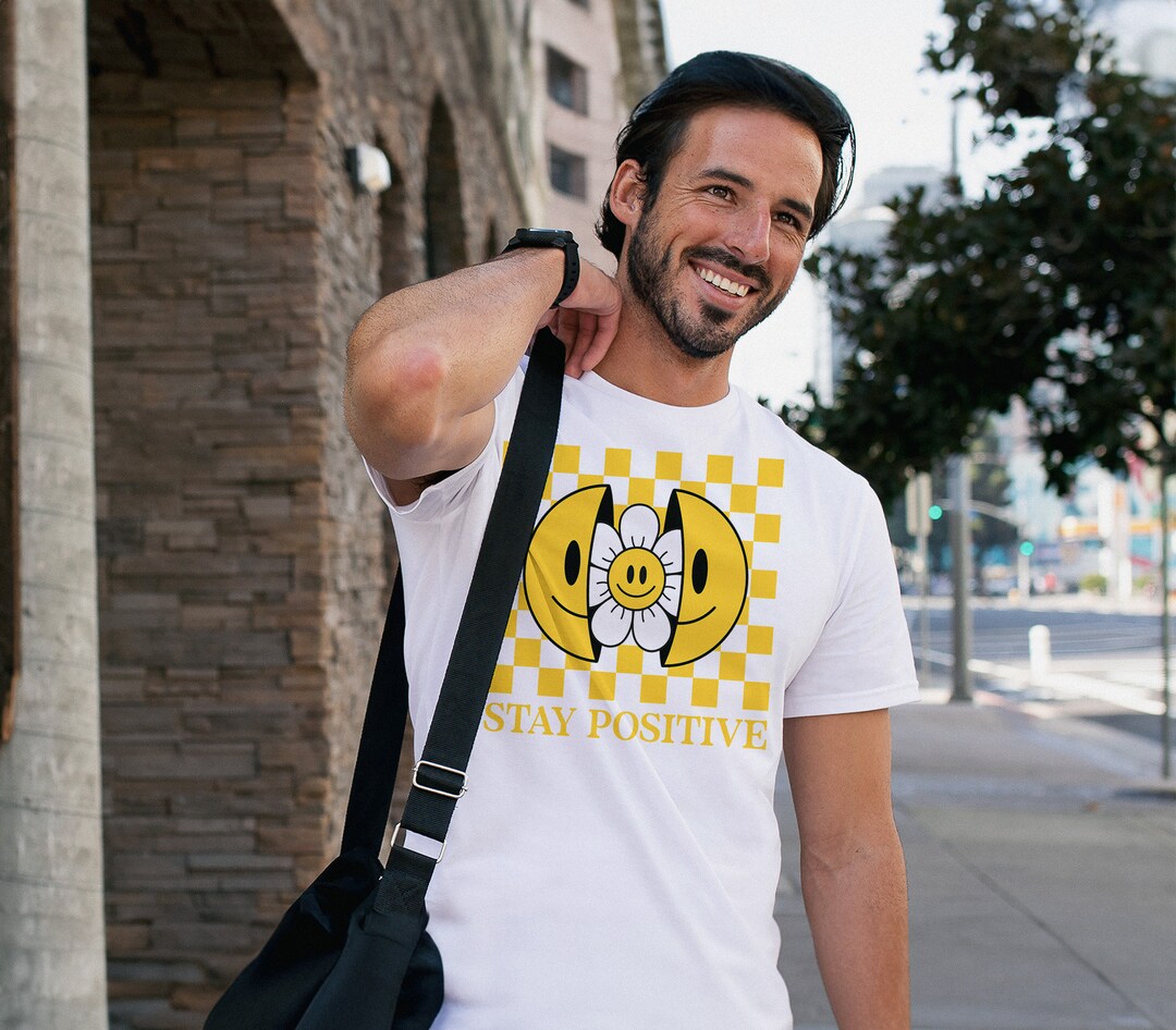 Stay Positive Shirt Made of 100% Organic-cotton, Y2K Fashion Style ...
