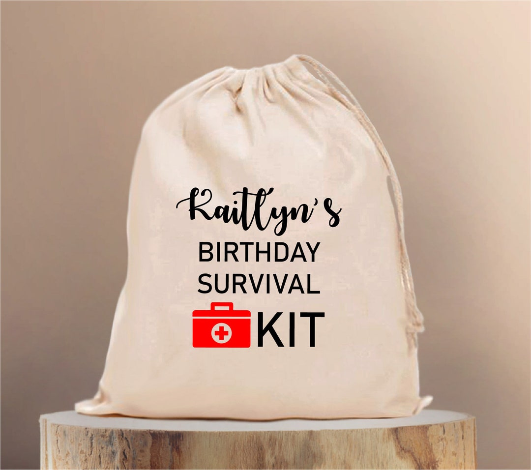 Custom Birthday Survival Kit, Favor Bags, Survival Bag, Holiday ...