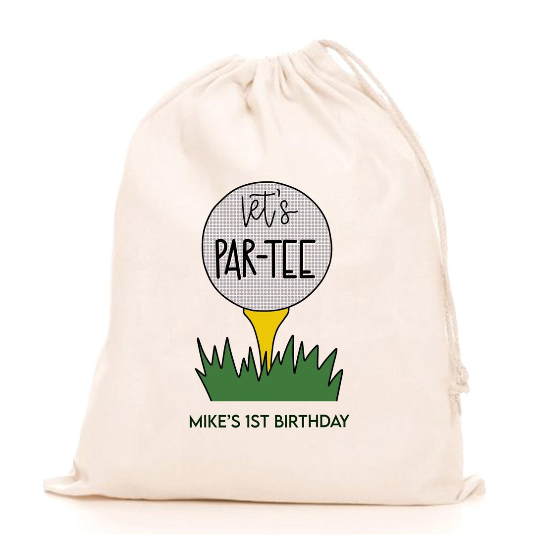 Custom 'let's Par-tee' Cotton Favor Bags: Golf Theme Party Pouches - Etsy