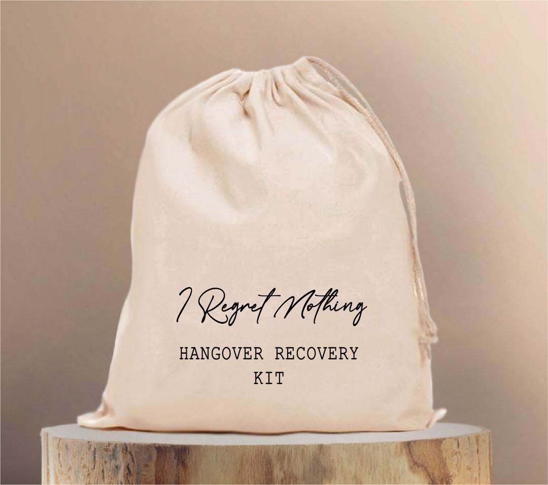 I Regret Nothing Cotton Hangover Kit Bag: Wedding Favor - Etsy