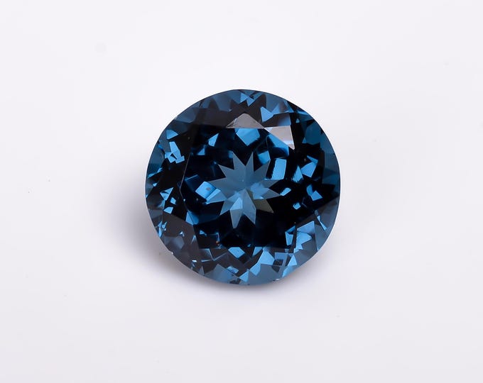 Natural London Blue Topaz Gemstone Round Shape Calibration Cut Stone ...