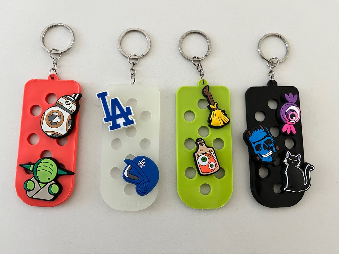 Croc Charm Keychain glow in the Dark Black Orange Green - Etsy