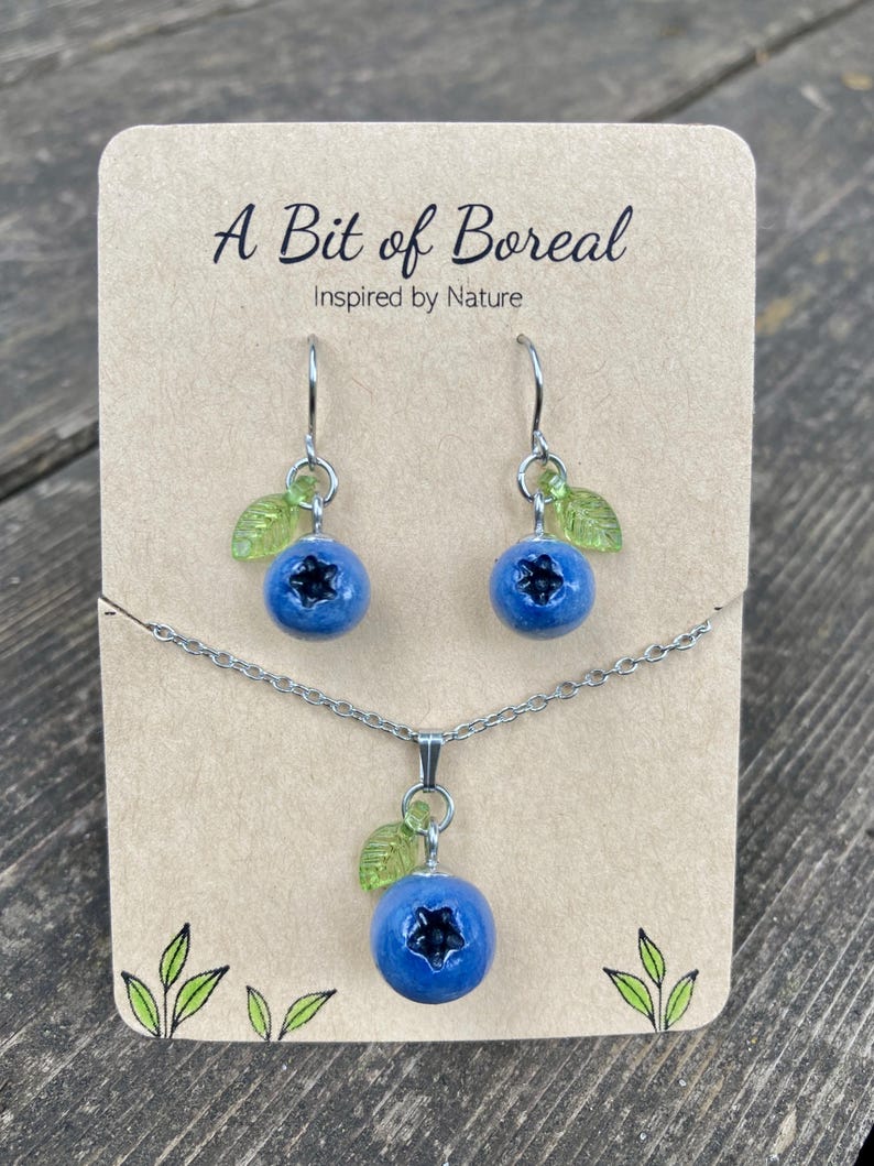 Blueberry Jewelry Set - Etsy