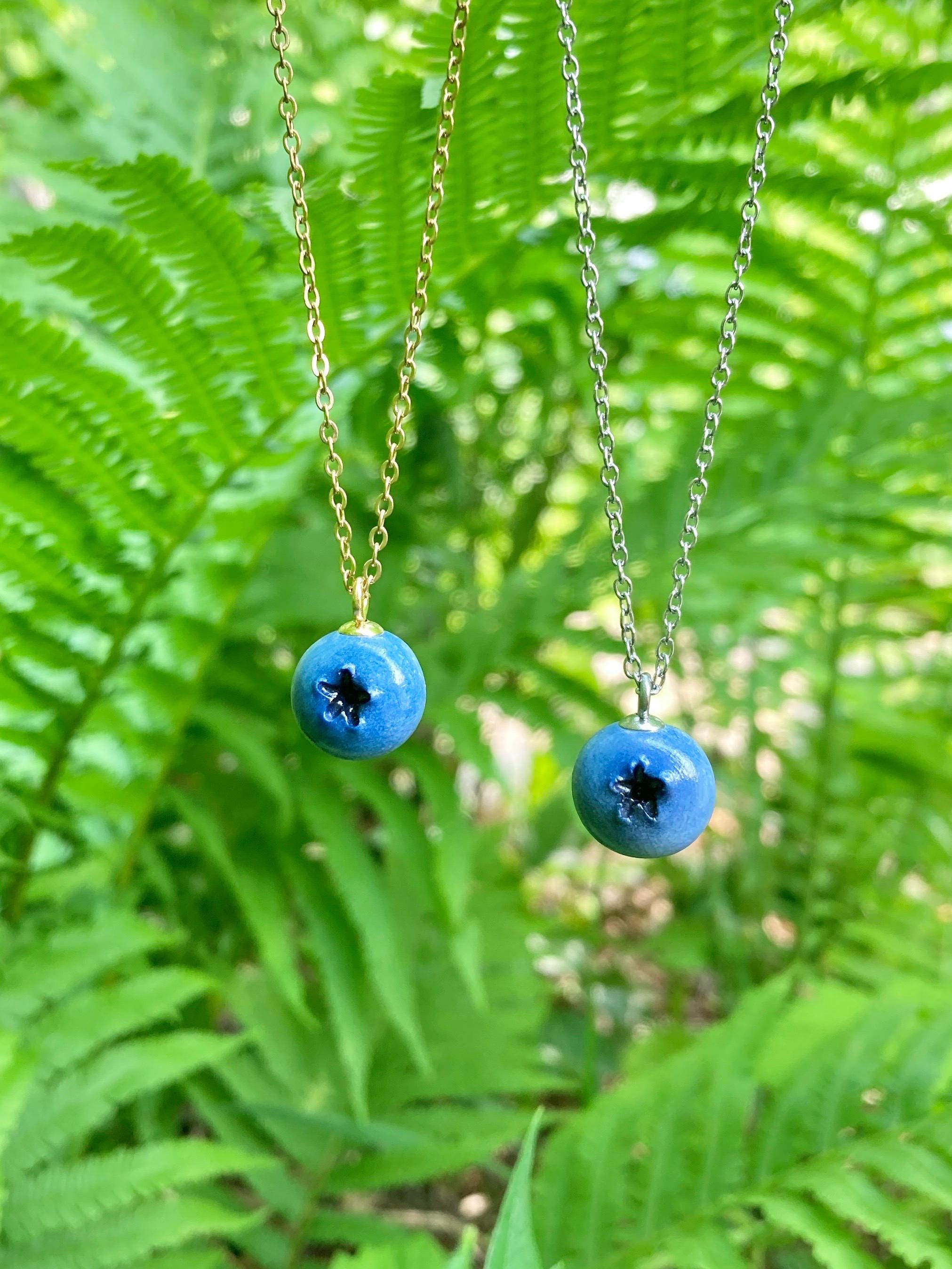 Blueberry Pendant Necklace - Etsy Canada