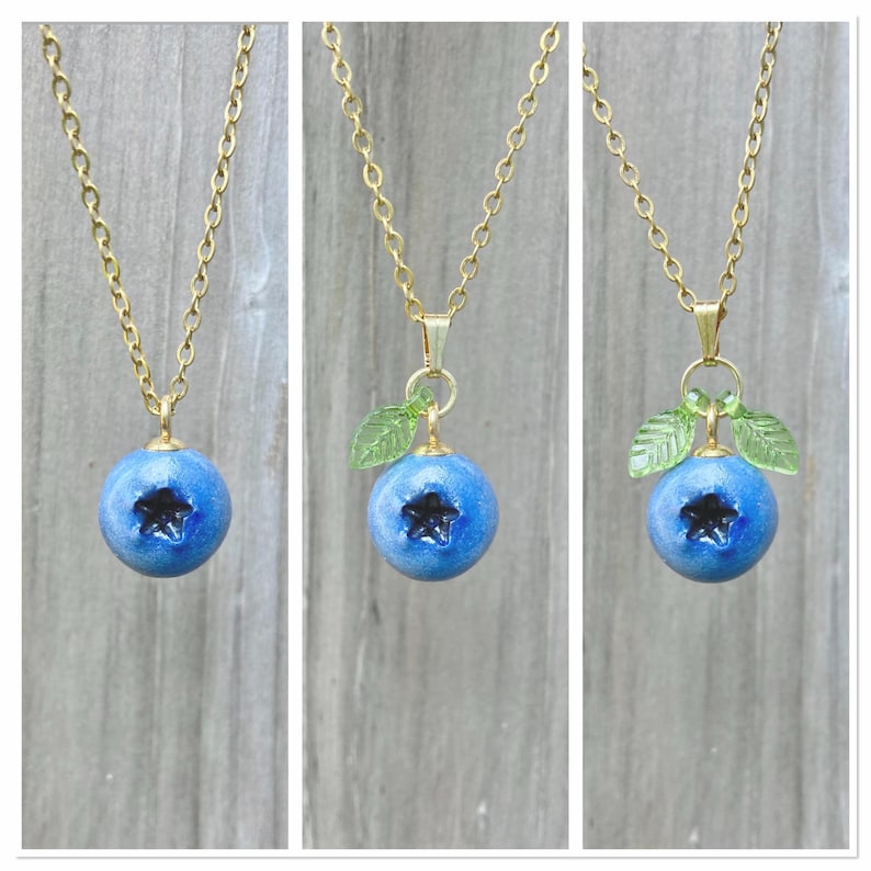 Blueberry Pendant Necklace - Etsy