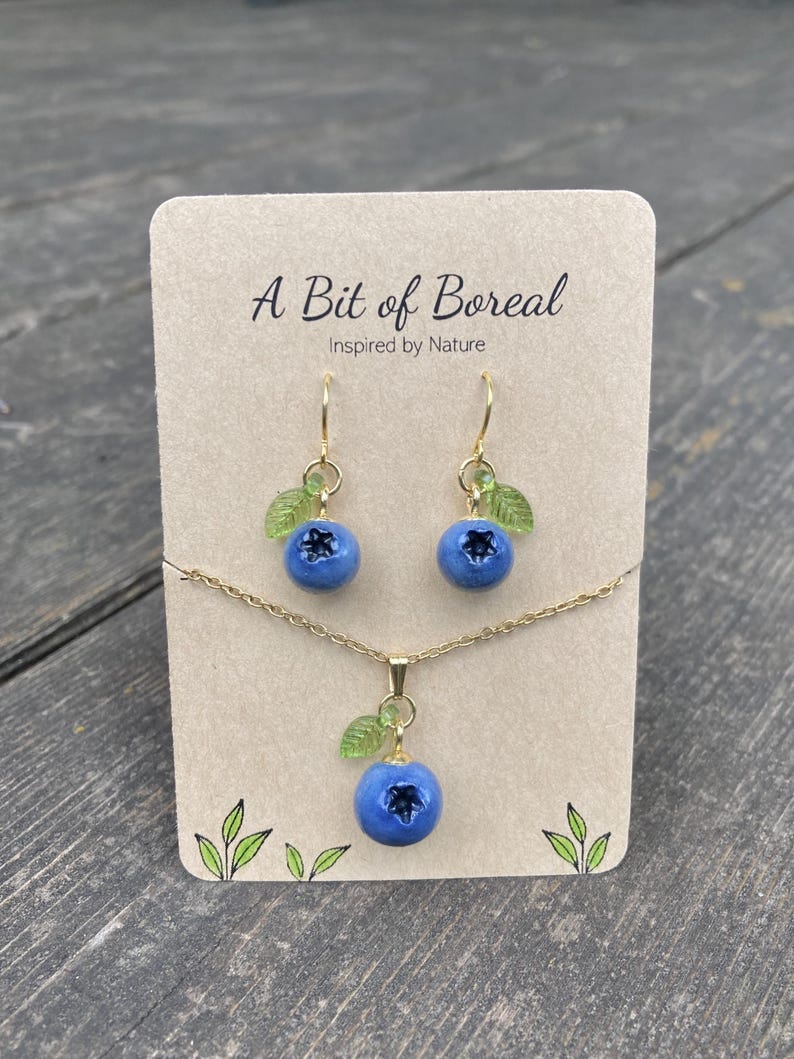Blueberry Jewelry Set - Etsy