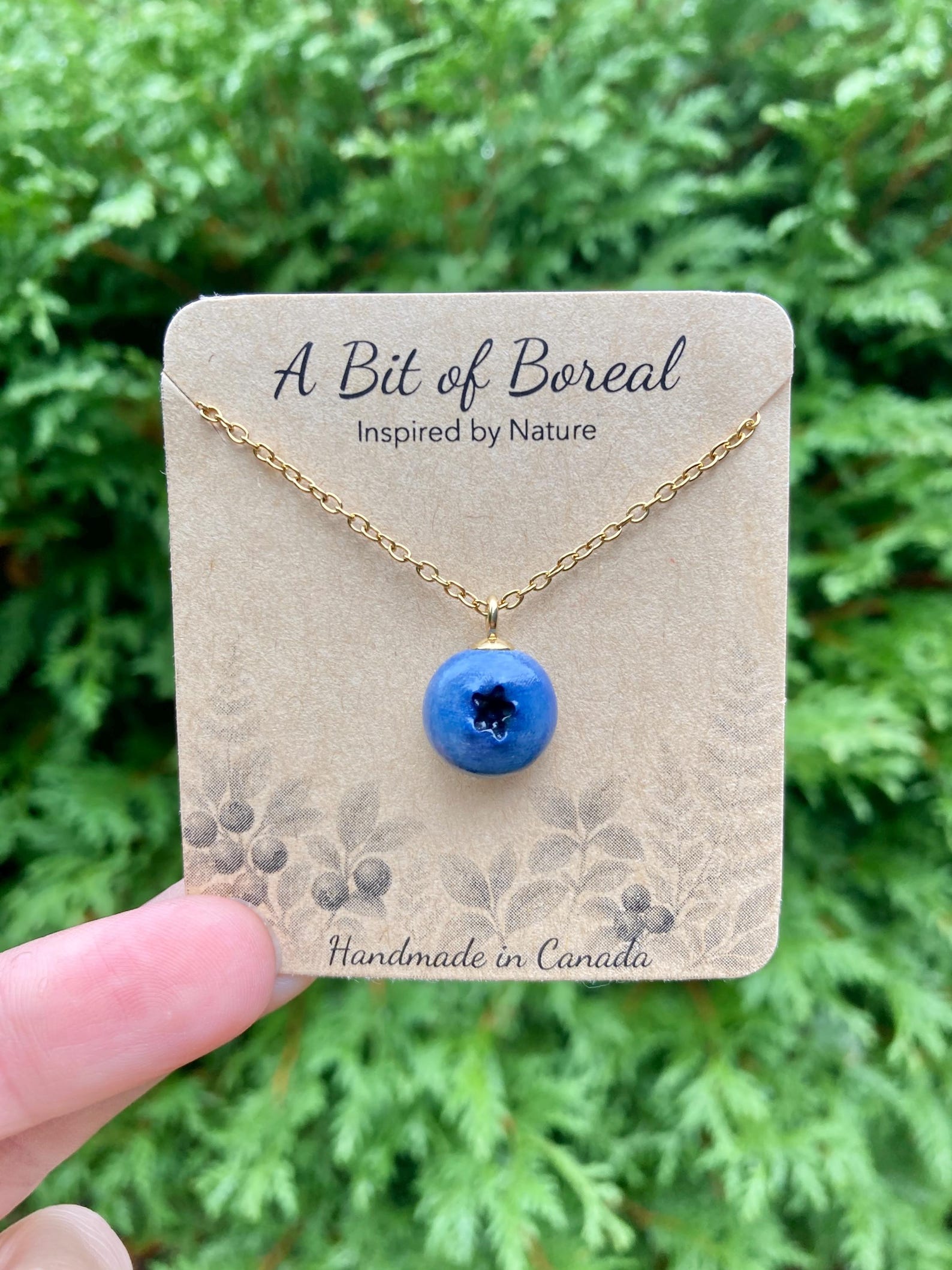 Blueberry Pendant Necklace - Etsy Canada