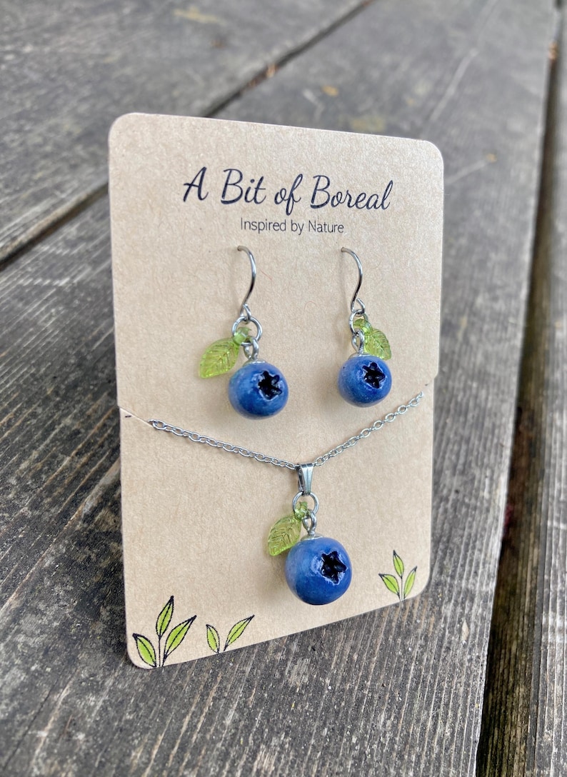 Blueberry Jewelry Set - Etsy