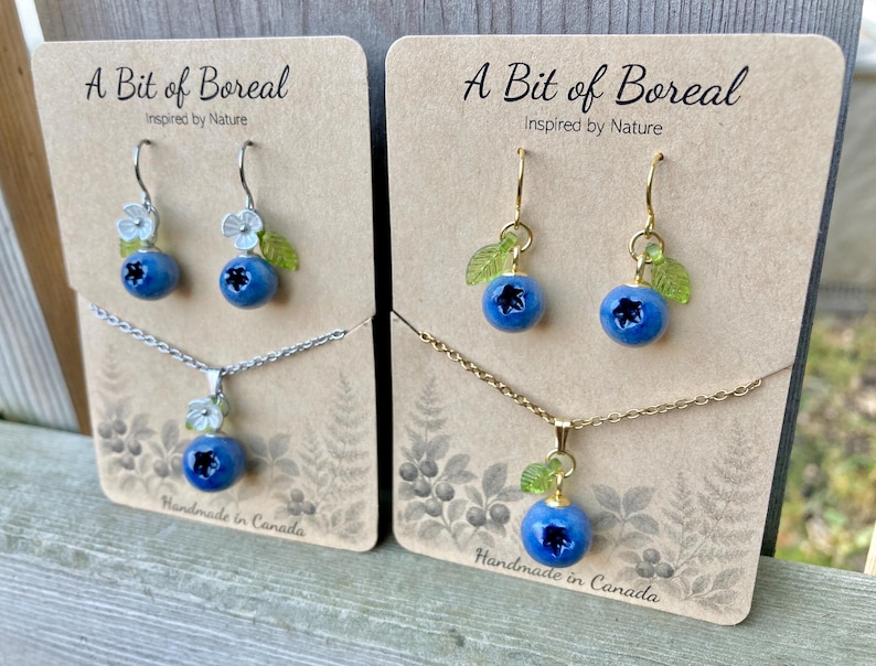 Blueberry Jewelry Set - Etsy