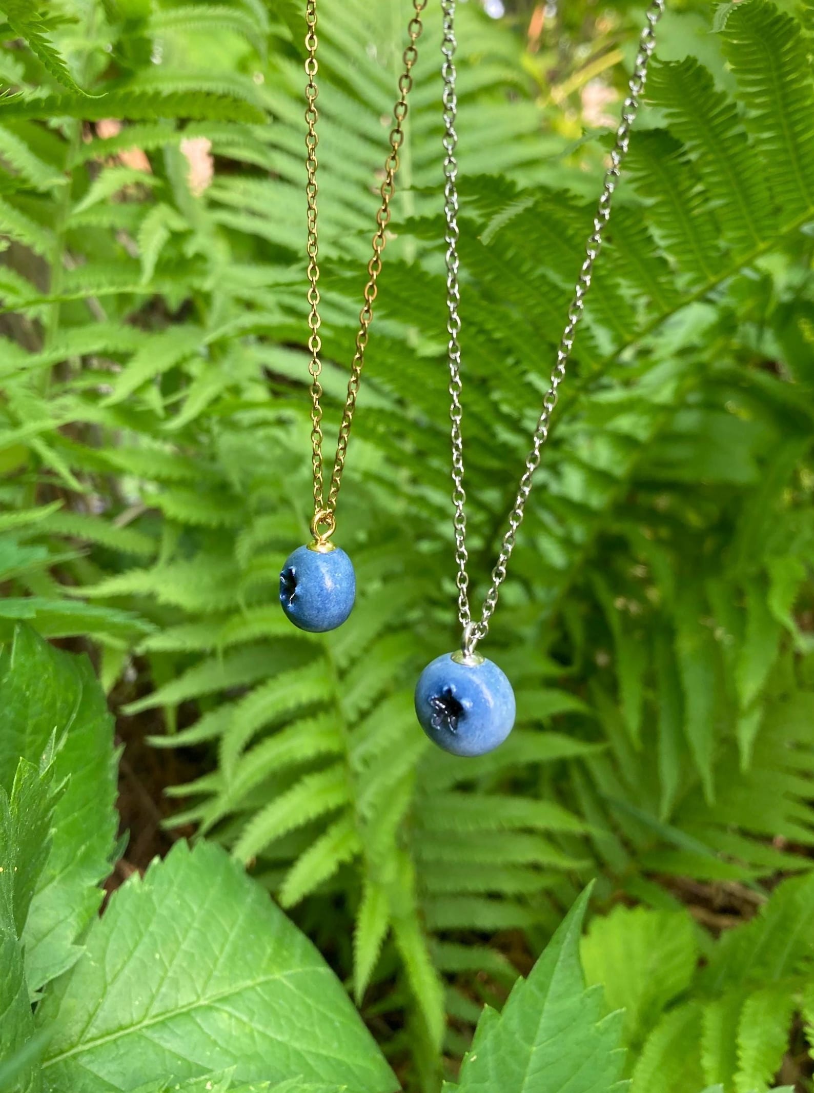 Blueberry Pendant Necklace - Etsy Canada