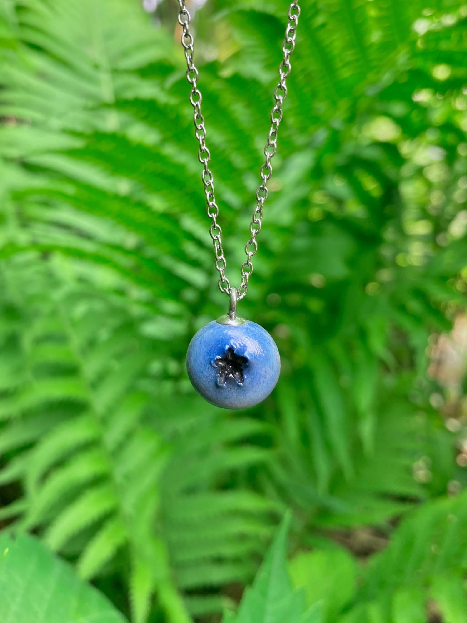Blueberry Pendant Necklace - Etsy Canada