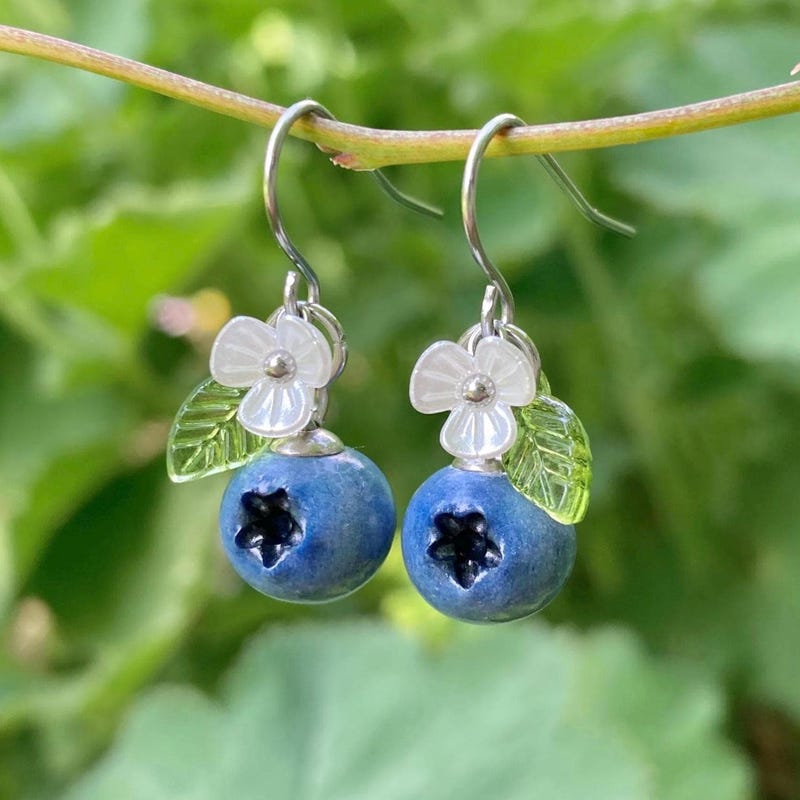 Blueberry Earrings - Etsy