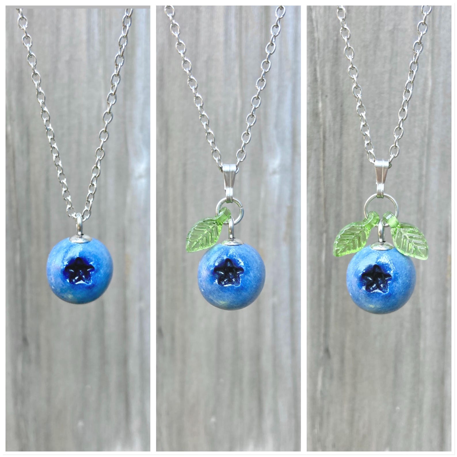 Blueberry Pendant Necklace - Etsy Canada