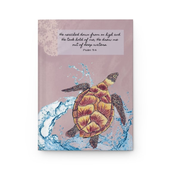Sea Turtle Reflection Prayer Journal With Psalm 18:16 . - Etsy