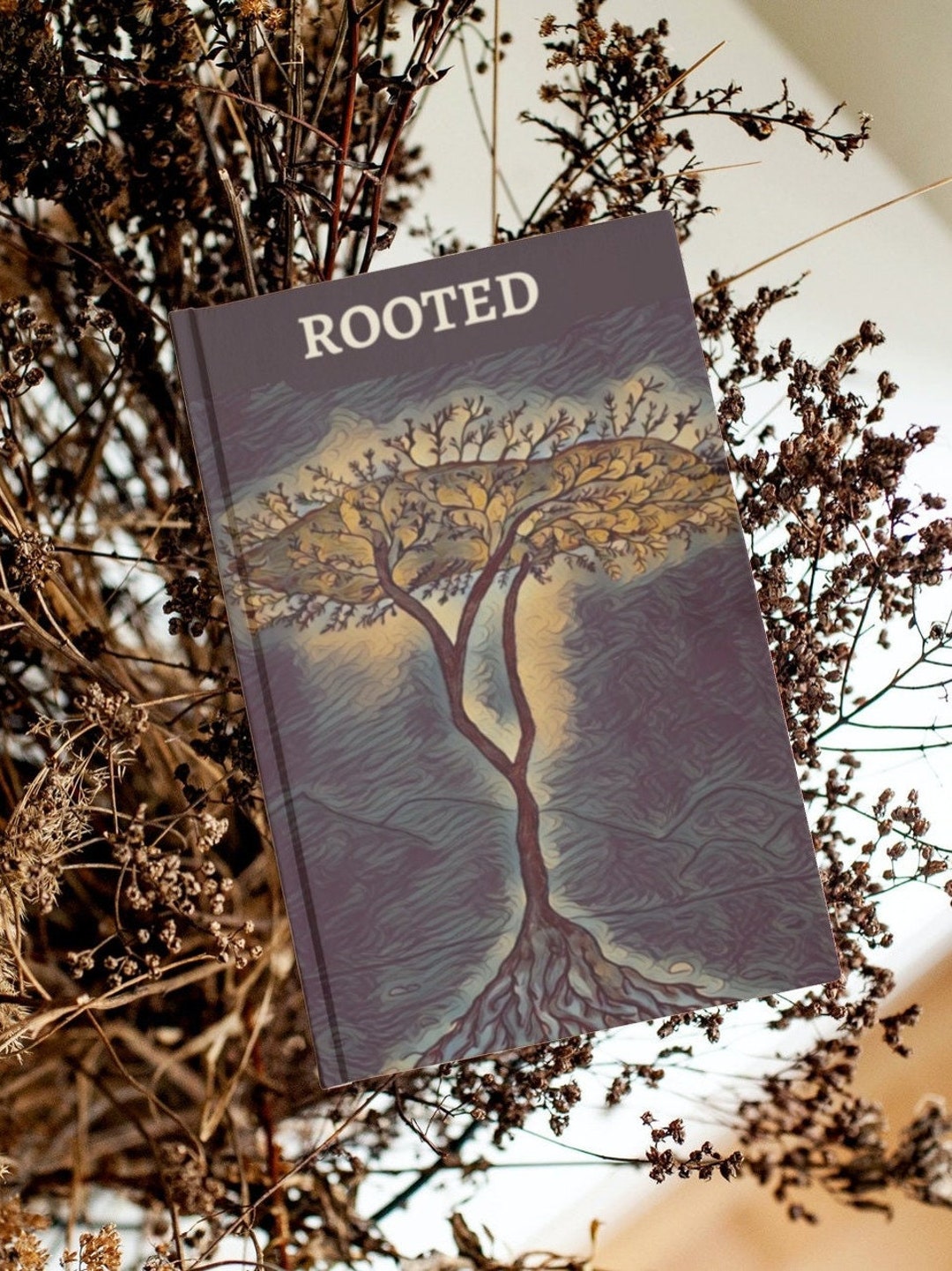 Rooted Broom Tree Spiritual Journal Notebook. Hardcover, Brown With 75 ...