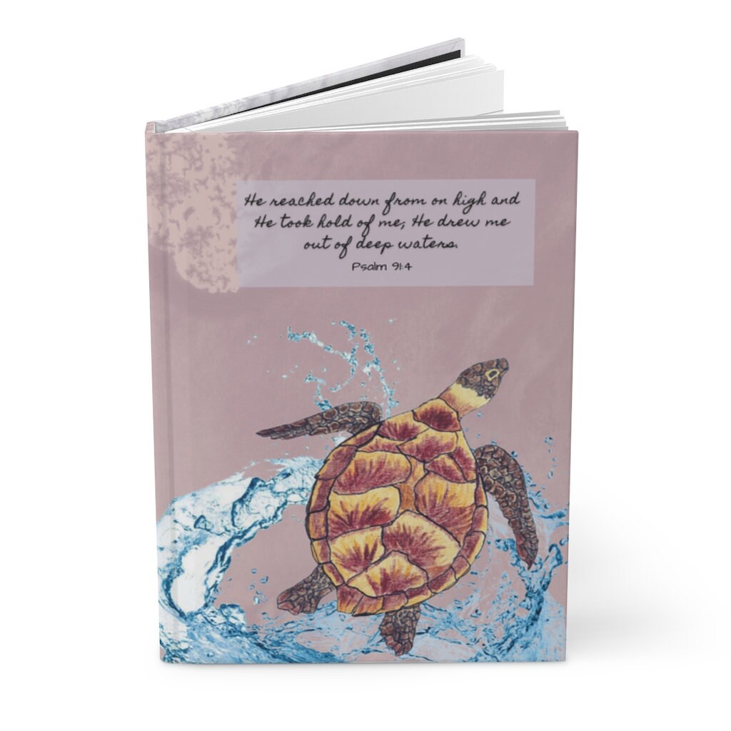Sea Turtle Reflection Prayer Journal With Psalm 18:16 . - Etsy
