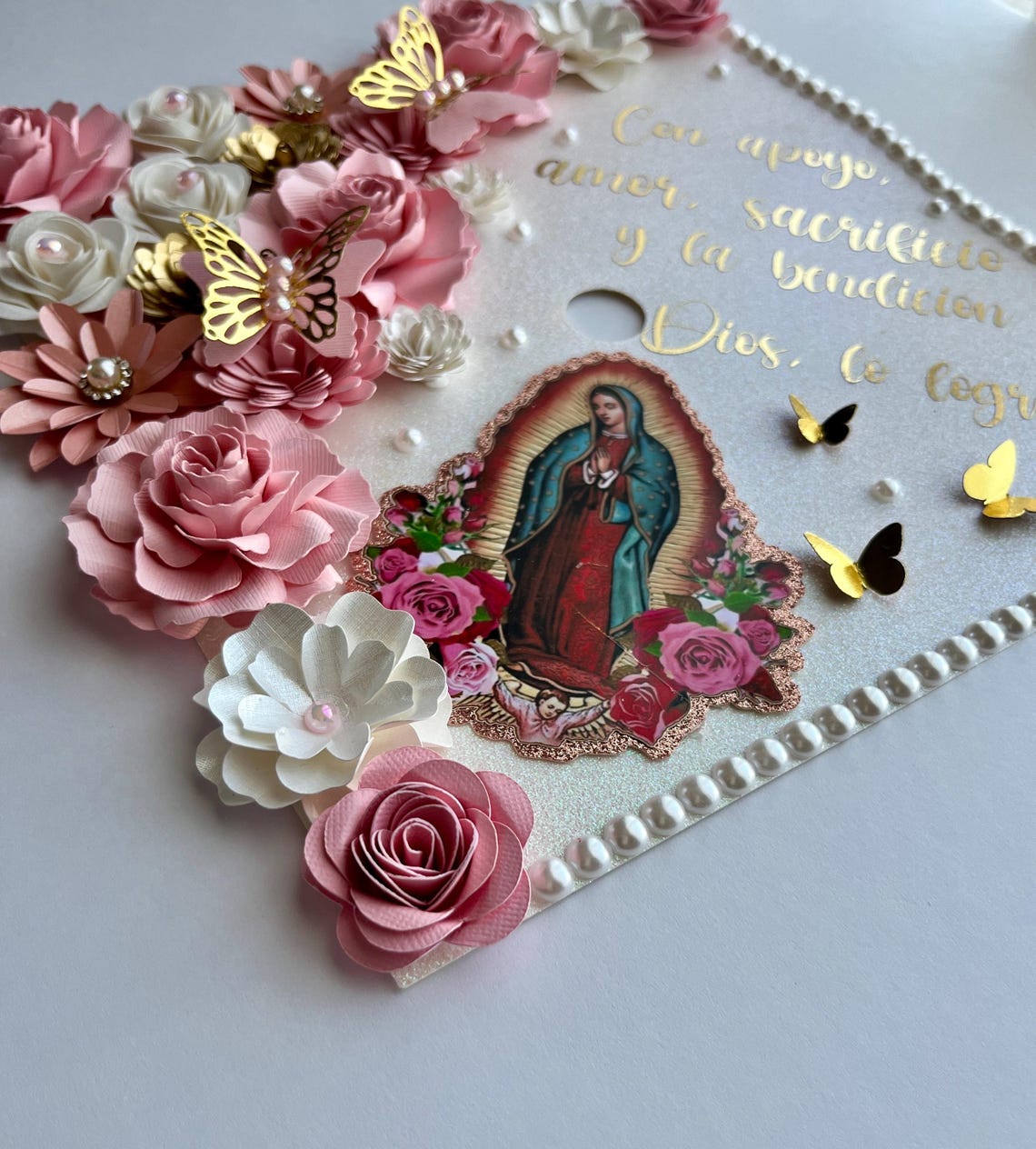 Custom Grad Cap Virgin Mary Cap Topper- Class of 2026, Virgencita Grad ...