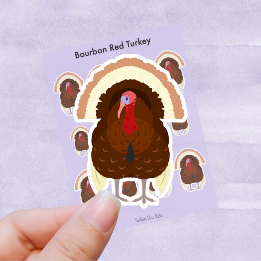 Bourbon Red Turkey Vinyl Sticker Sheet - Etsy
