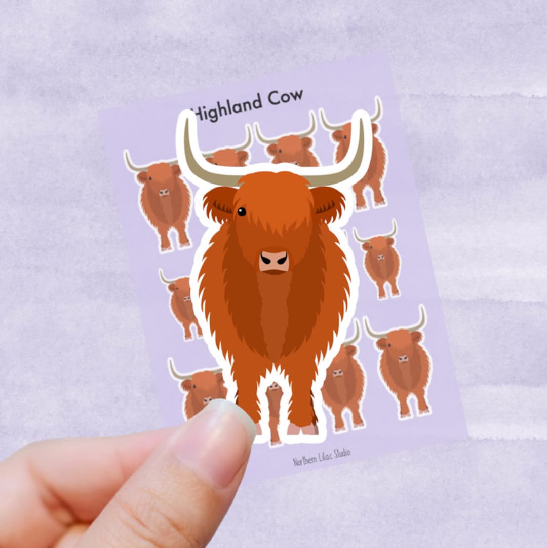 Highland Cow Vinyl Sticker Sheet - Etsy