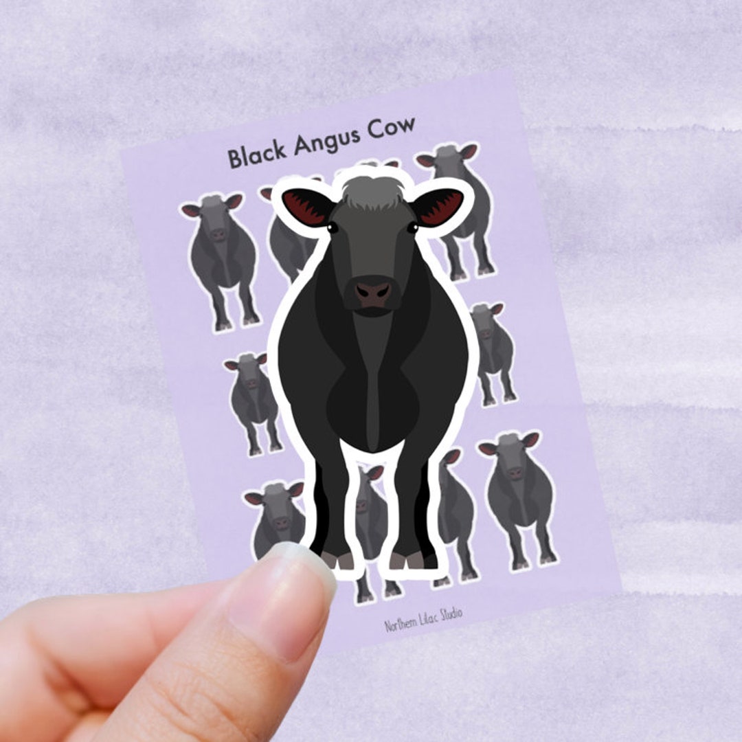Black Angus Cow Vinyl Sticker Sheet - Etsy