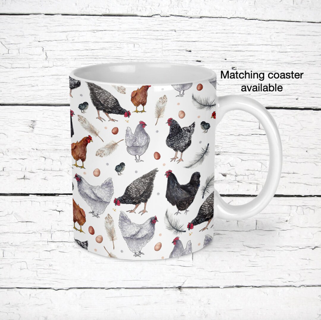 Black Chickens large Scale Mug - Etsy