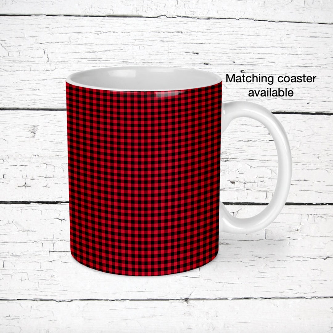 Red Buffalo Plaid Mug - Etsy