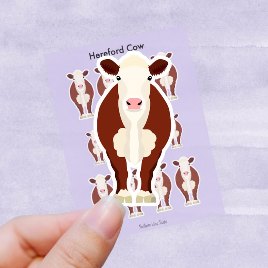 Hereford Cow Vinyl Sticker Sheet - Etsy