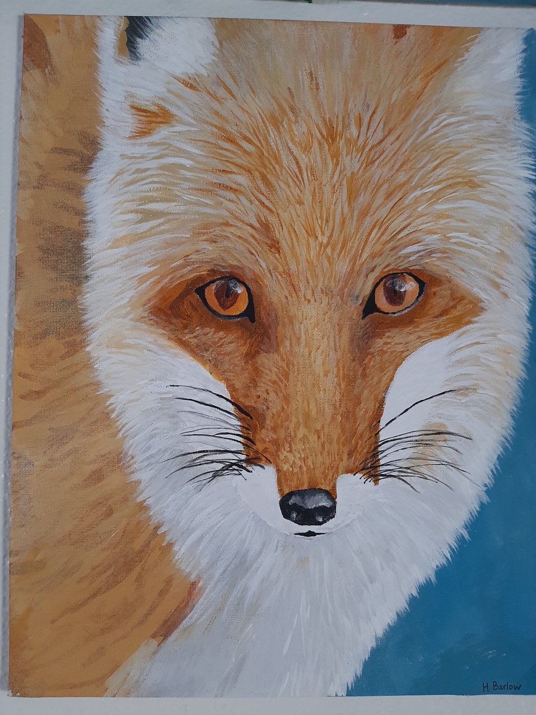 Fox Acrylic Painting - Etsy