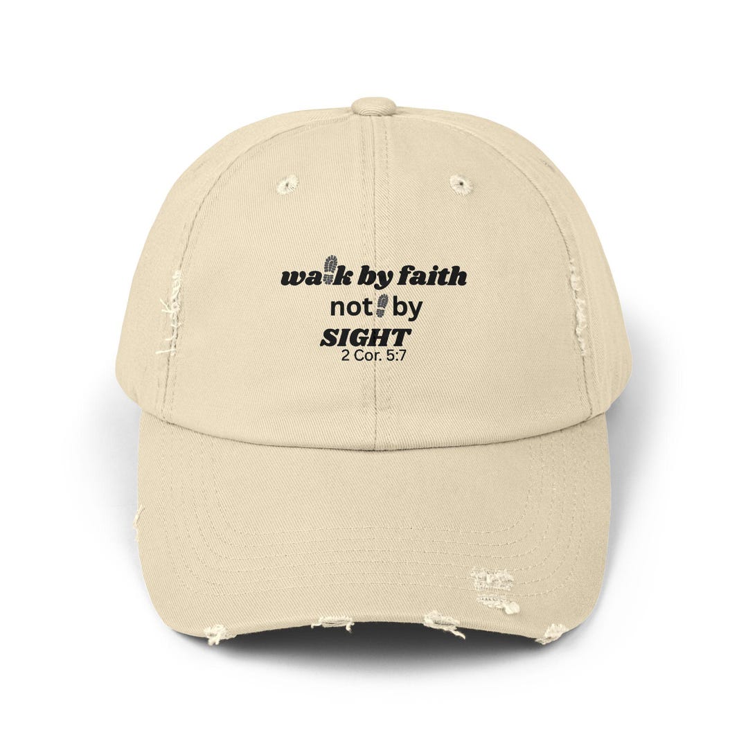 HAT Distressed Faith Cap, Unisex , Inspirational , Gift for Believers ...