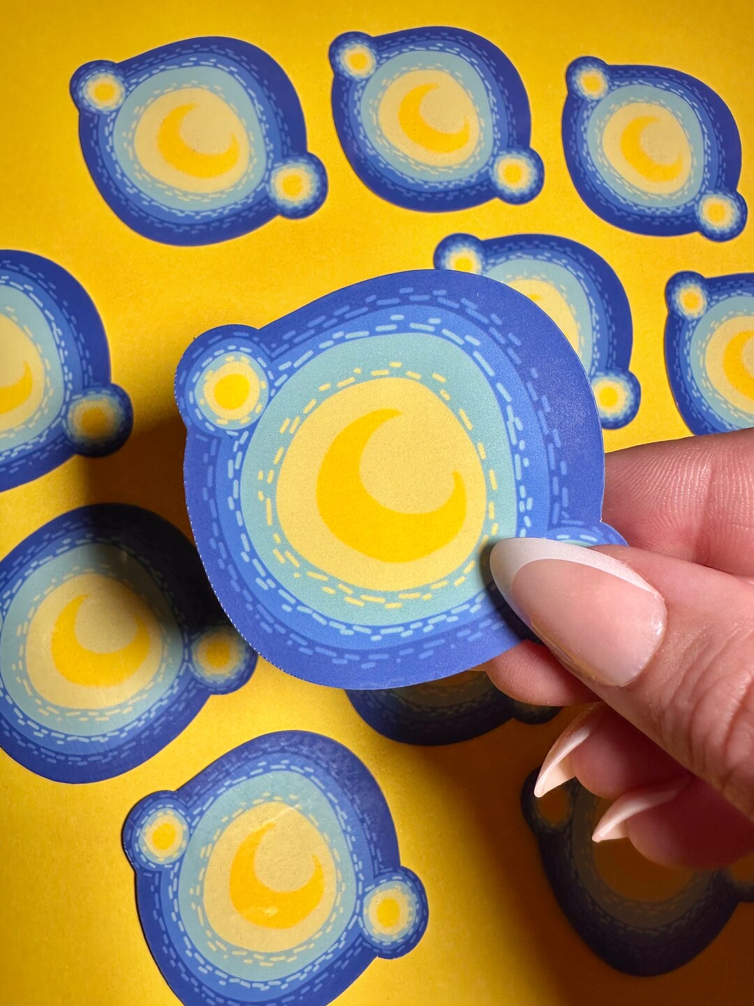 Vincent Van Gogh Starry Night Moon Sticker - Etsy