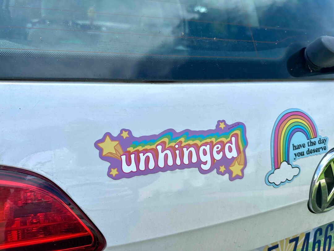 Unhinged Colorful Bumper Magnet - Etsy