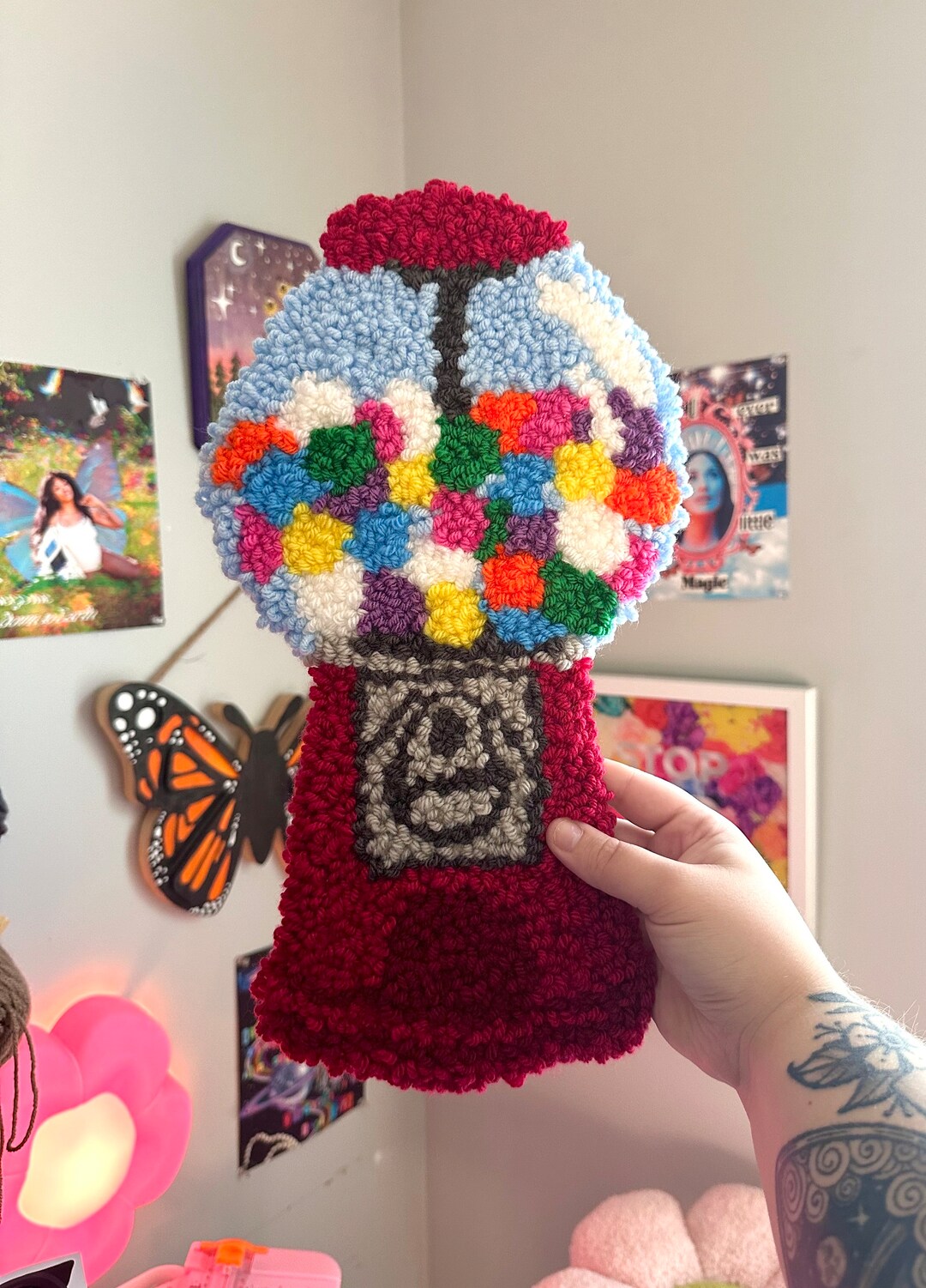Gumball Machine Retro Unique Punch Needle Wall Art - Etsy