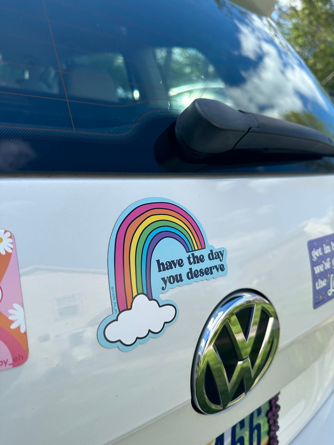 Have the Day You Deserve Rainbow Bumper Magnet - Etsy