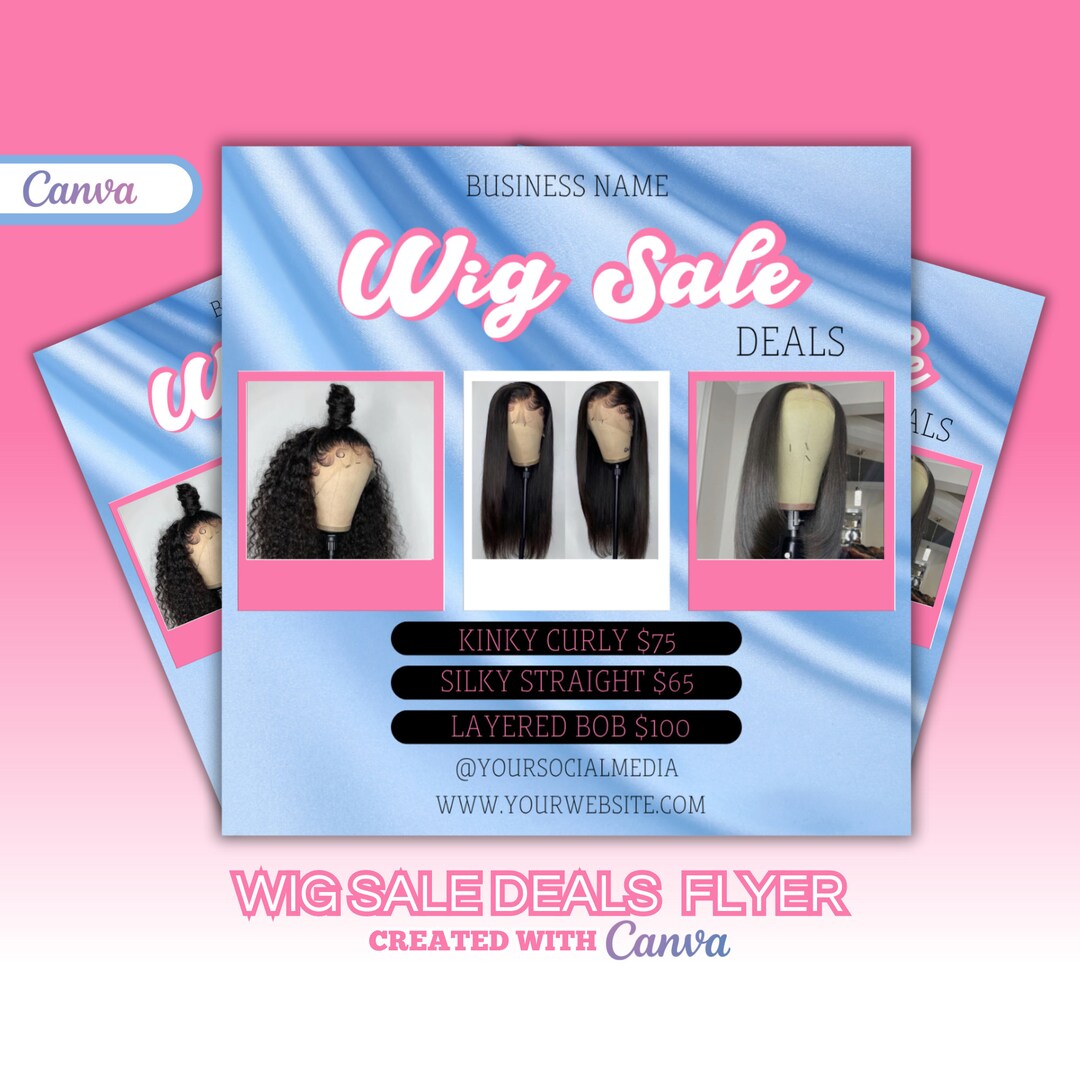 Wig Sale/deals Flyer, Wig Sale Flyer, Wig Deals Flyer, Spring Specials ...