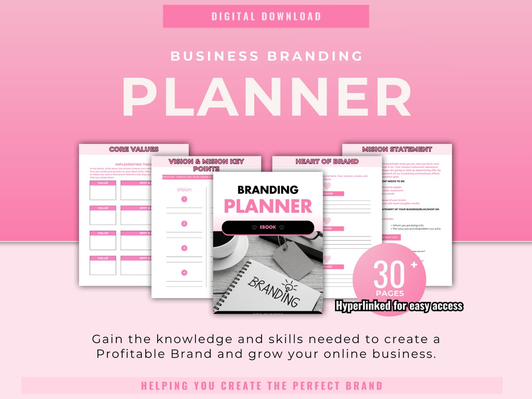 Branding Planner and Workbook, Ebook Planner, Business Planner, Digital ...