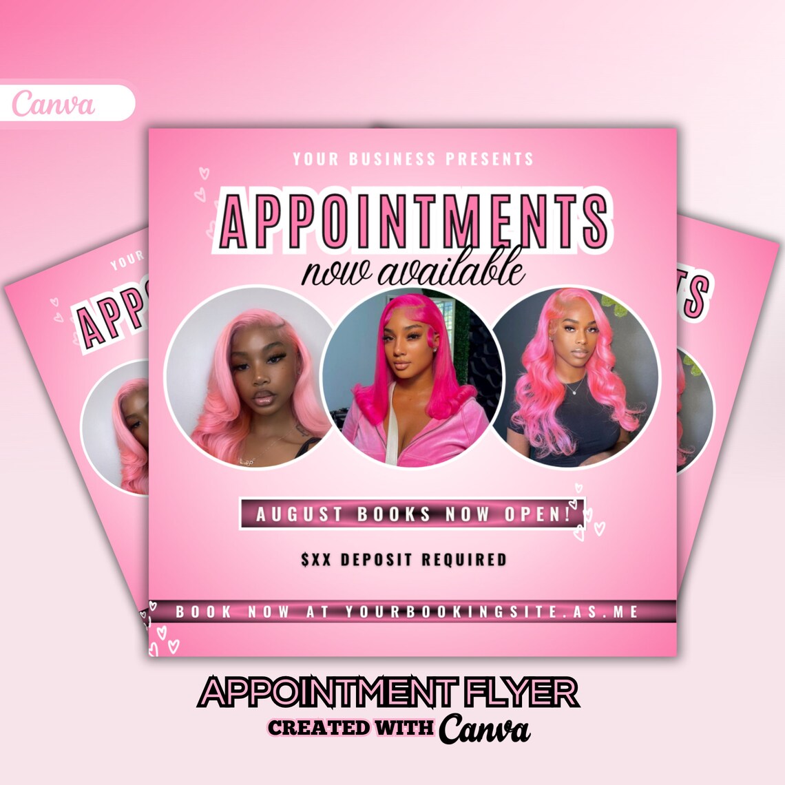 August Appointment Available Flyer, Book Now Flyer, Social Media Flyer ...