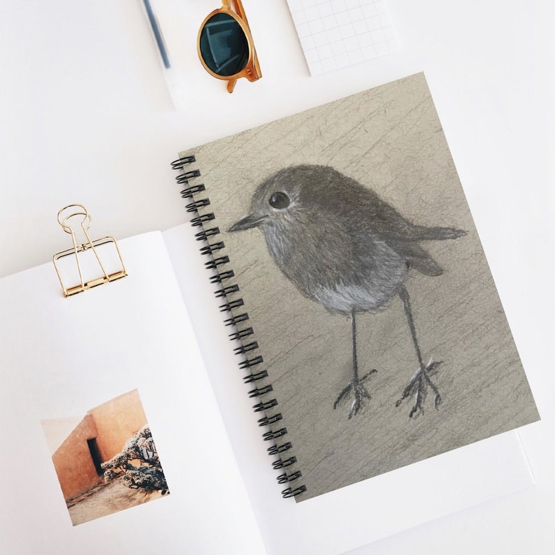 Bird Sketch Spiral Notebook - Ruled Line - Etsy