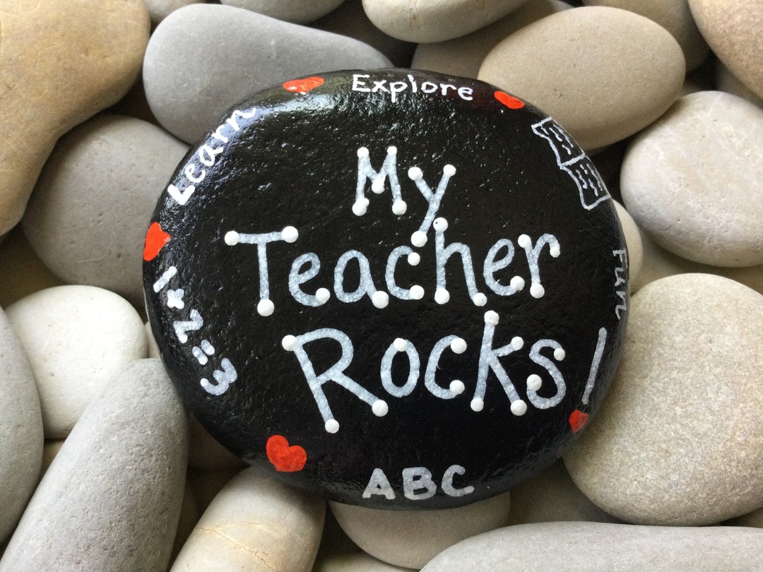 Teacher Appreciation Gift Natural Rock Art My Teacher Rocks - Etsy