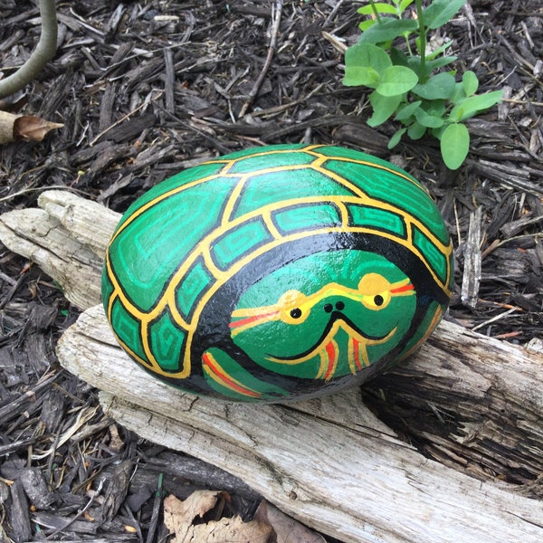 Painted Rock Turtle - Etsy
