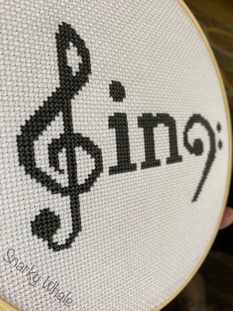 Sing With the Clefs - Cross Stitch Pattern - Bass Clef, Treble Clef ...