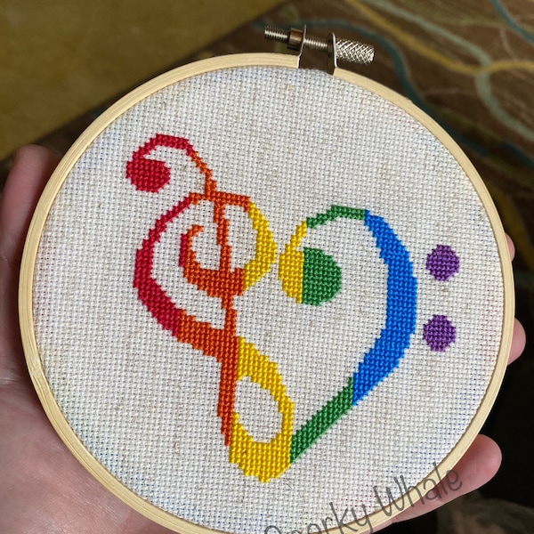 Bass Clef Cross Stitch - Etsy