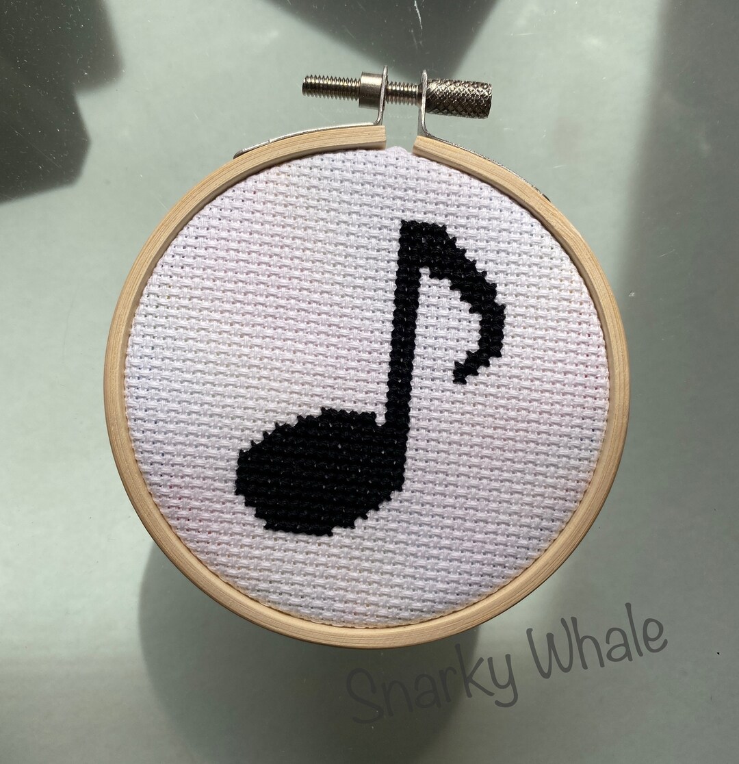 Mini Eighth Note Ornament - Cross Stitch Pattern - Music Theme, Music ...