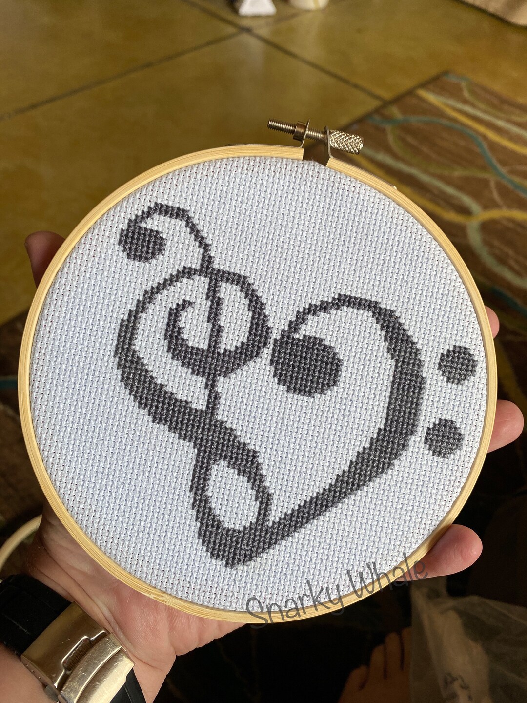 Clef Heart - Cross Stitch Pattern - Bass Clef, Treble Clef, Music Theme ...