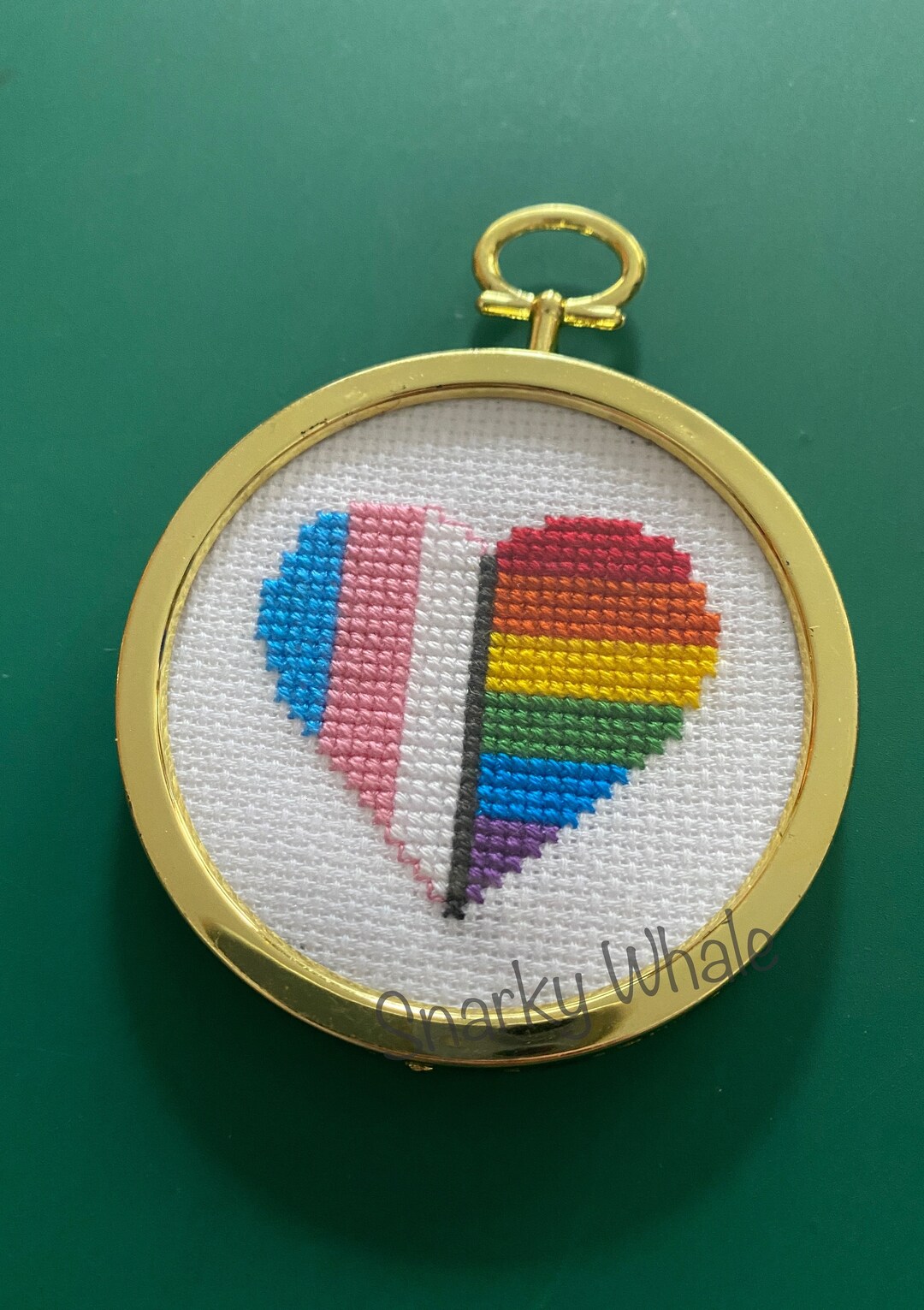 Mini Trans Pride and Rainbow Heart Ornament - Cross Stitch Pattern - Etsy