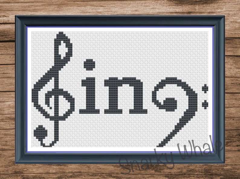 Sing With the Clefs - Cross Stitch Pattern - Bass Clef, Treble Clef ...