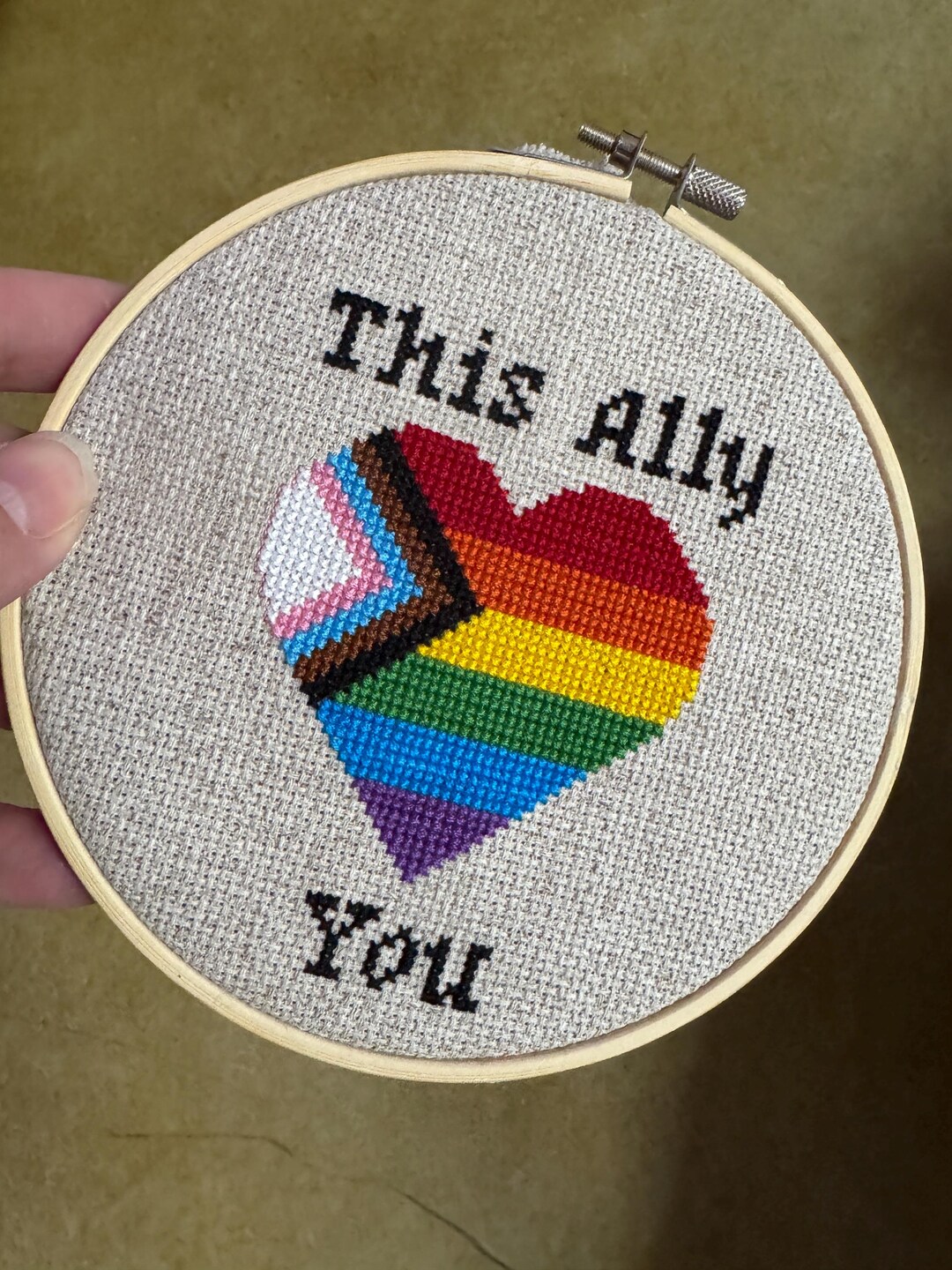 LGBTQ Pride Cross Stitch Pattern for Ally Support - Progress Pride ...