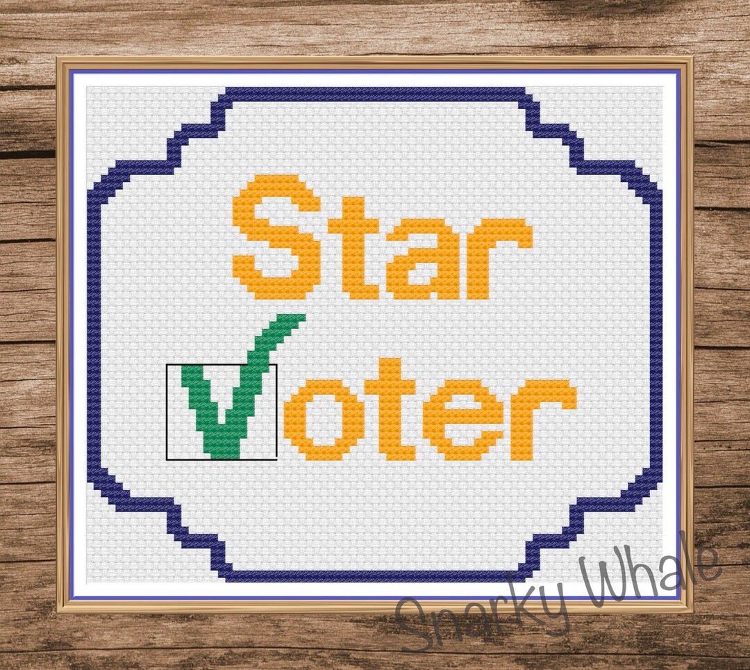 Star Voter Cross Stitch Pattern - Political, Liberal, Protest ...