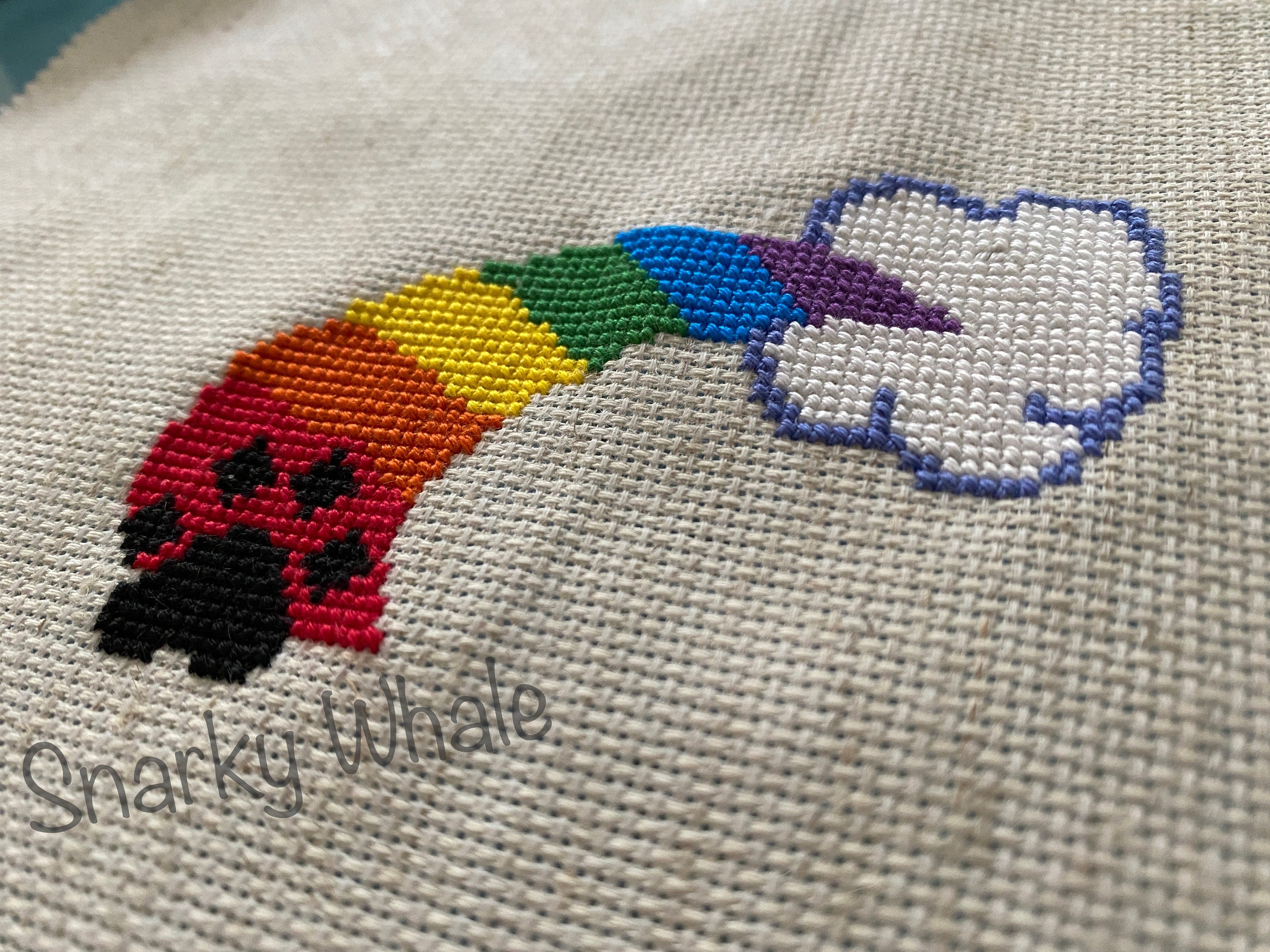Rainbow Bridge and Paw Print Cross Stitch Pattern - Remembrance ...